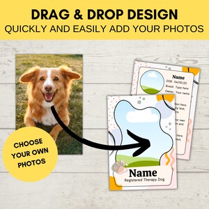 Editable Therapy Pet Trading Card Template | Custom Trading Card ...