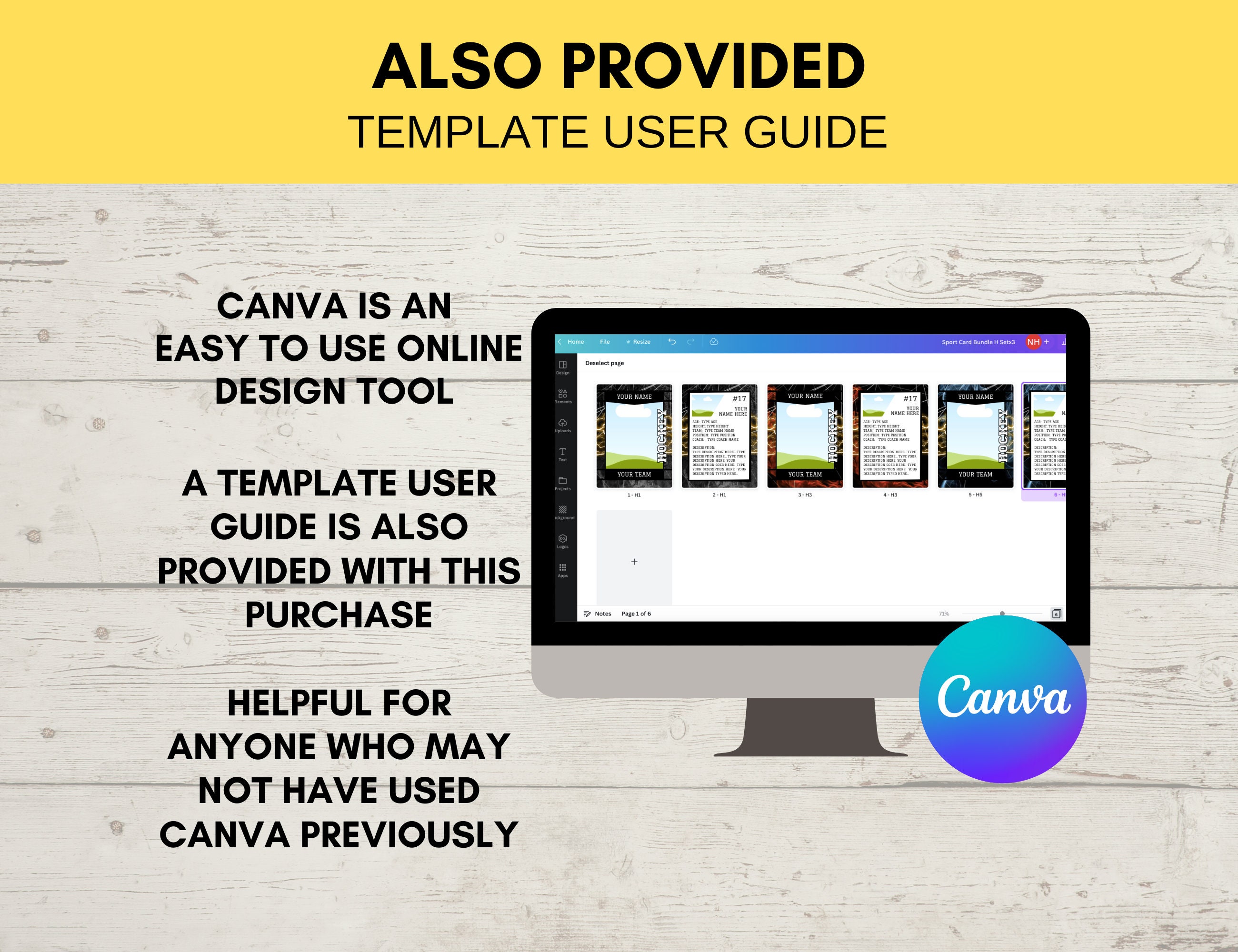 Editable Sports Card Template Custom Hockey Trading Card Printable ...