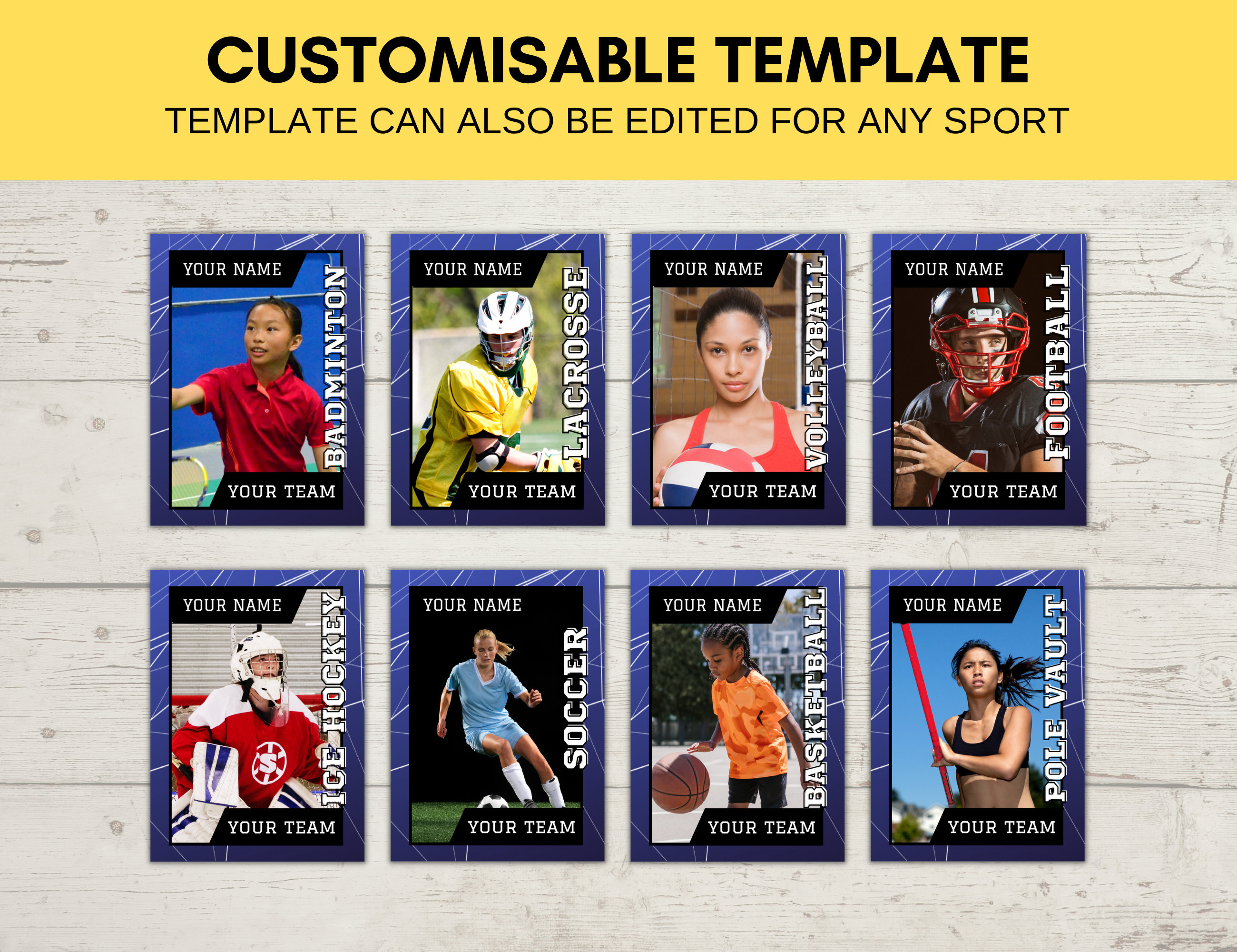 Editable Sports Card Template Custom Baseball Trading Card Printable ...