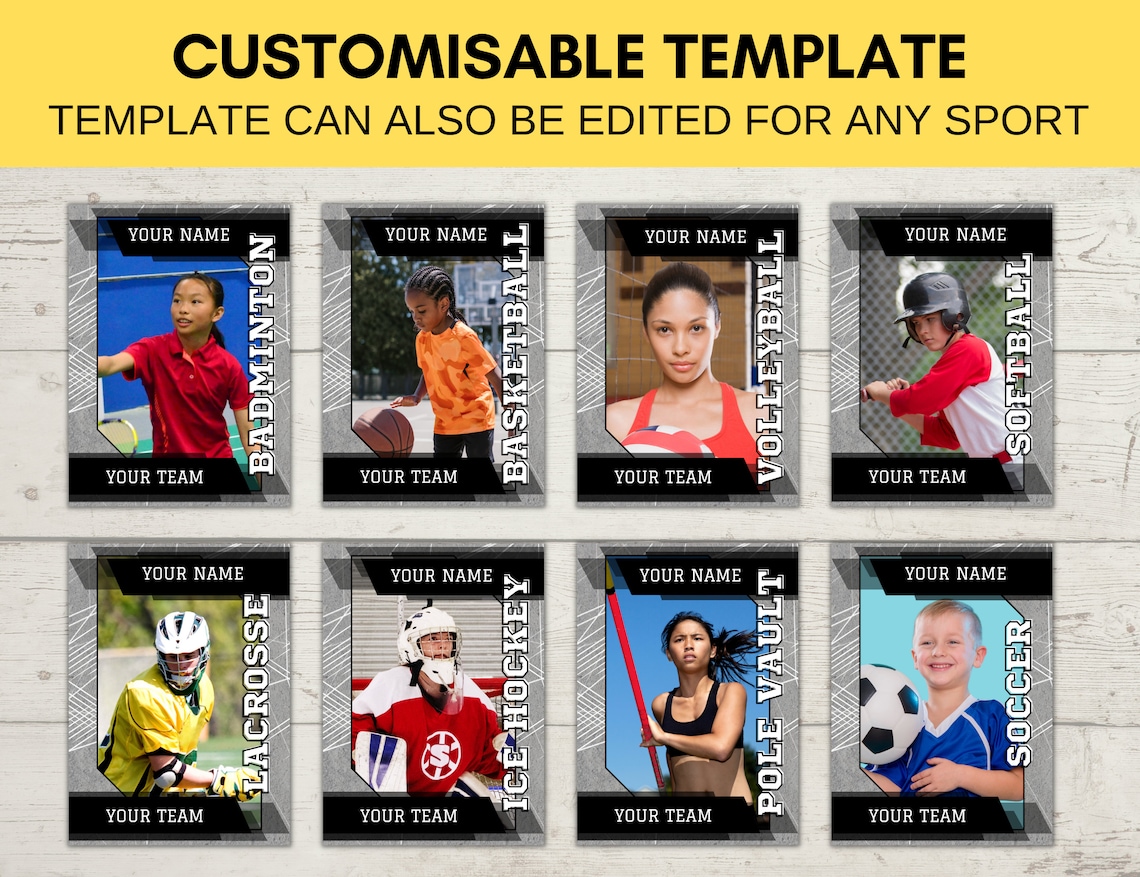 Editable Sports Card Template Custom Football Trading Card - Etsy