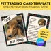 Editable Pet Trading Card Template Custom Trading Card Printable Create ...