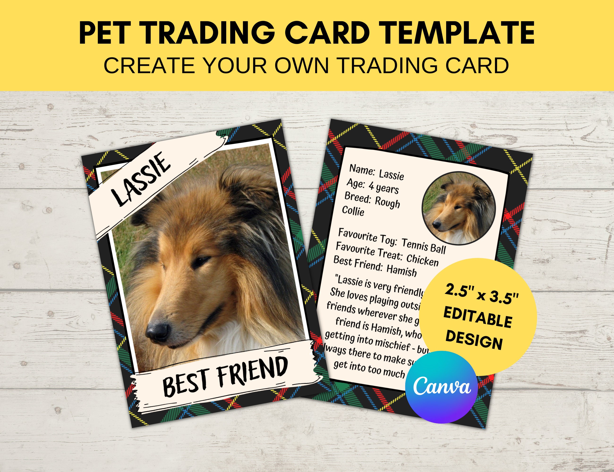 Editable Pet Trading Card Template Custom Trading Card Printable Create ...