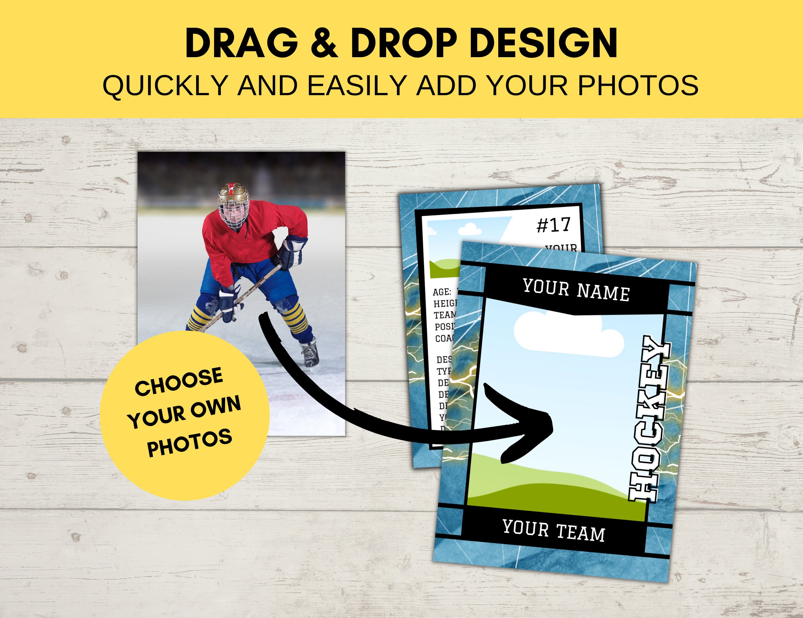 Editable Sports Card Template Custom Hockey Trading Card Printable ...