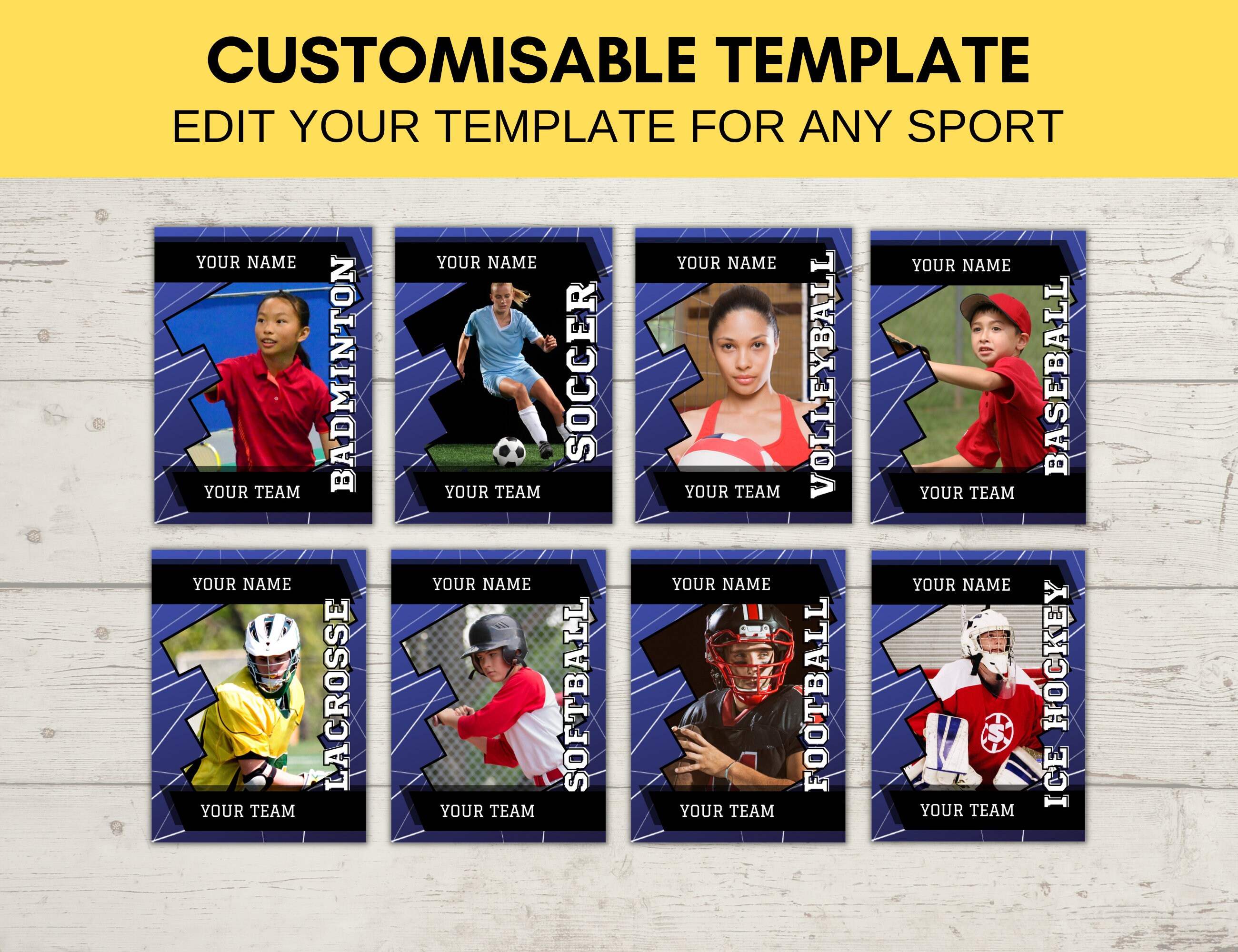 Editable Sport Card Template Custom Basketball Trading Card Printable ...