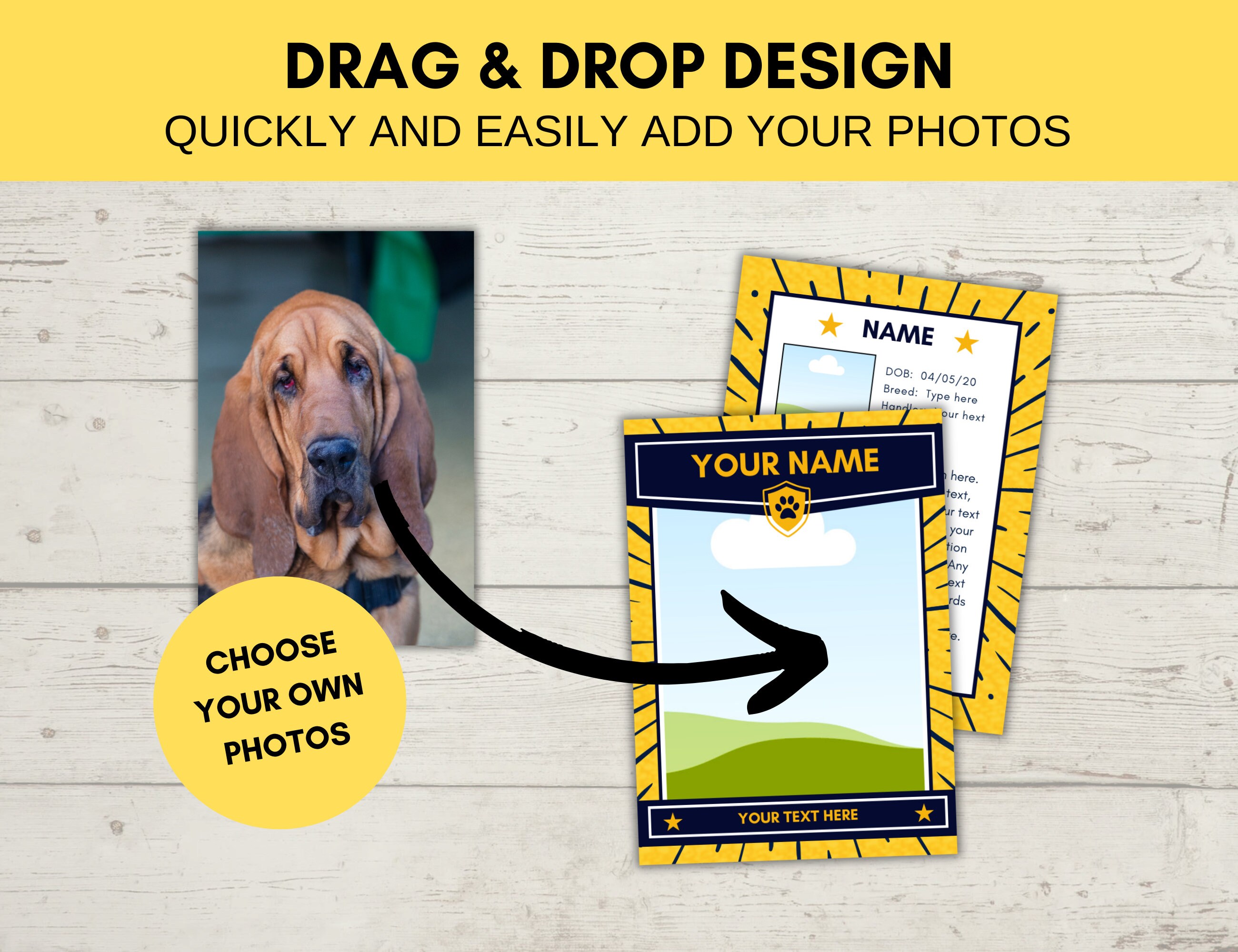 Editable K9 Pet Trading Card Template | Custom Trading Card Printable ...