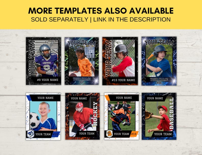 Editable Sports Card Template | Custom Football Trading Card Printable ...