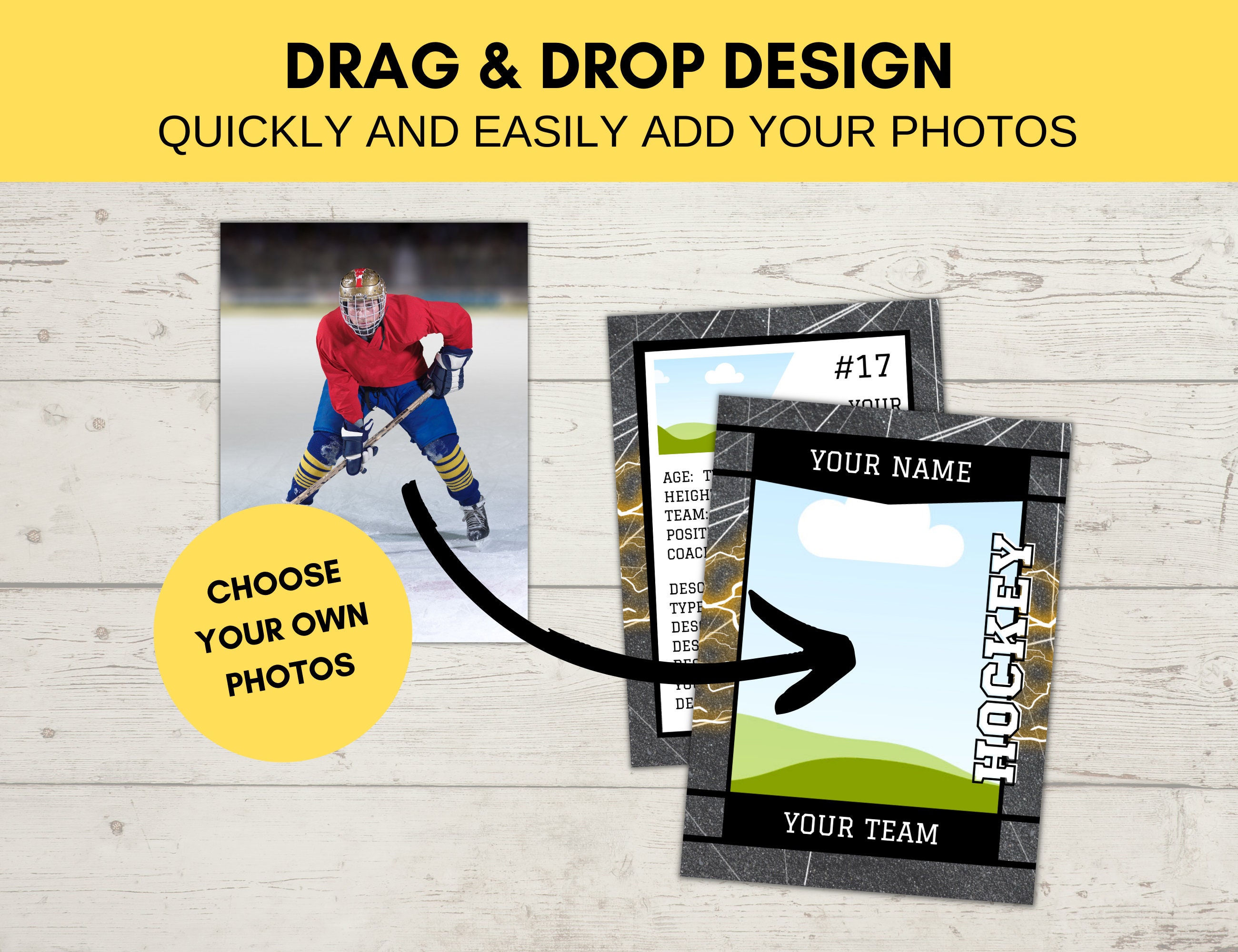 Editable Sports Card Template Custom Hockey Trading Card Printable ...