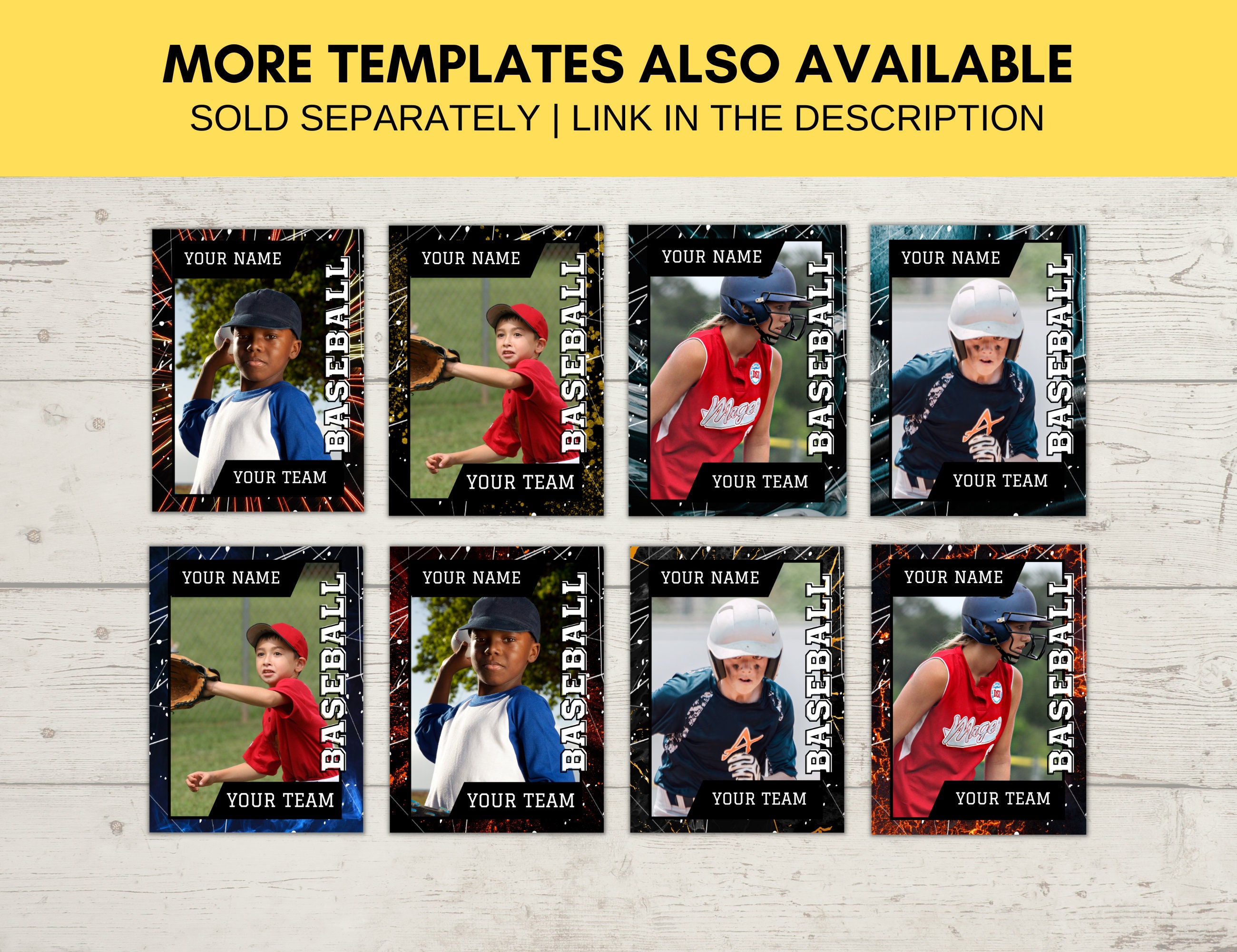Editable Sports Card Template Custom Baseball Trading Card Printable ...