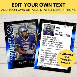 Editable Football Trading Card Template | Custom Sports Card Design ...