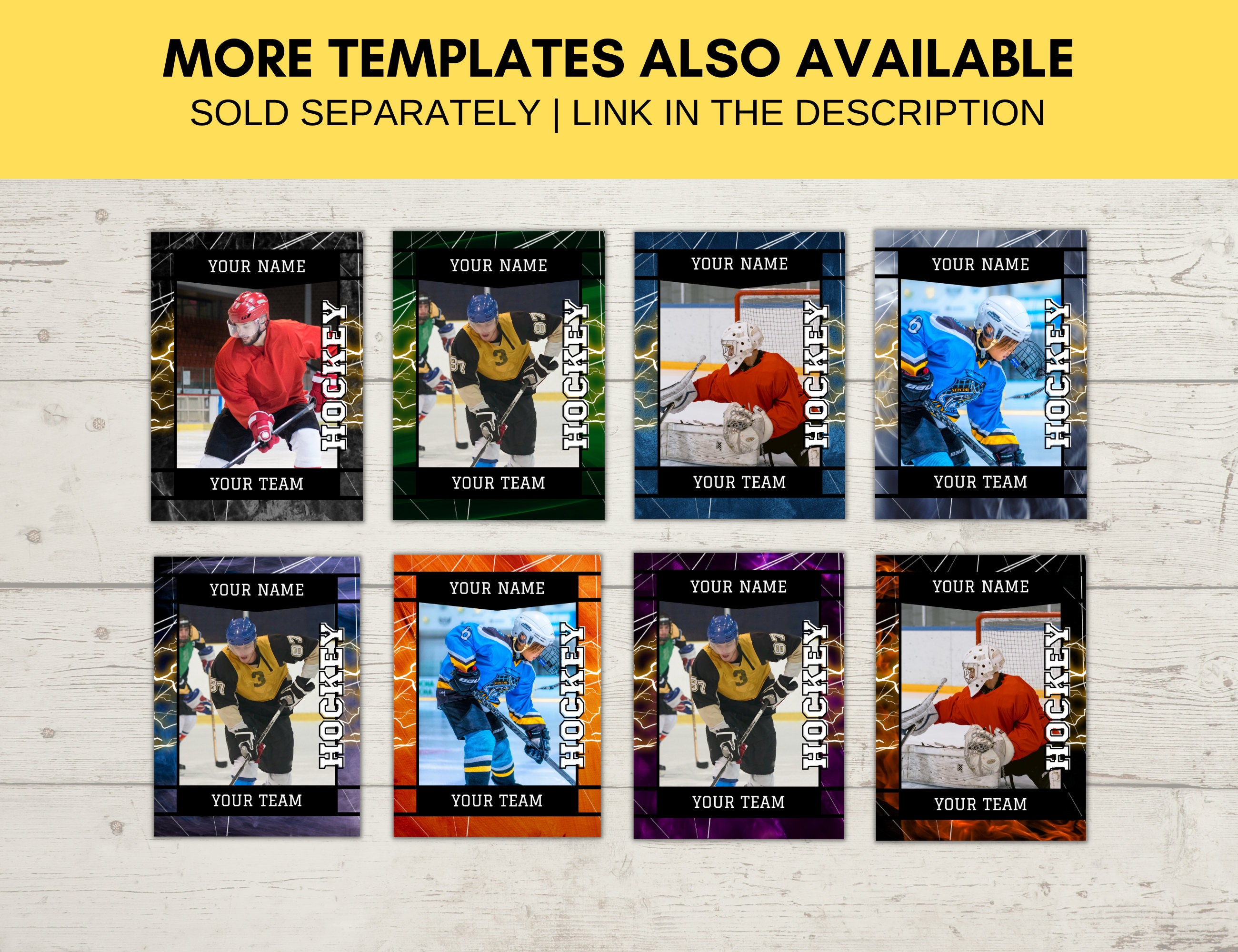 Editable Sports Card Template Custom Hockey Trading Card - Etsy