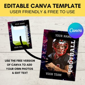 Editable Sports Card Template | Custom Football Trading Card Printable ...