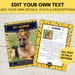 Editable K9 Pet Trading Card Template Custom Trading Card Printable ...