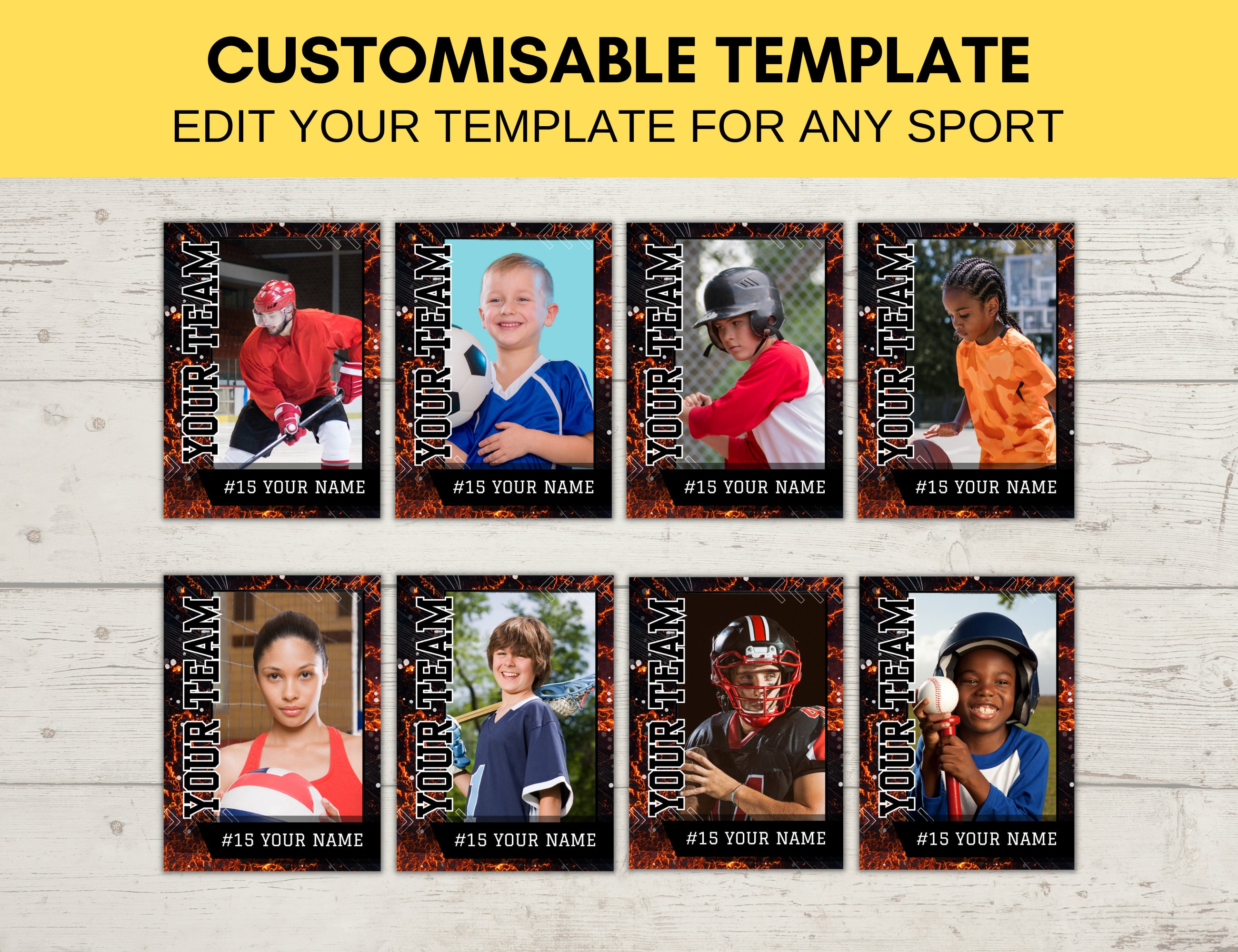 Editable Sports Card Template Custom Hockey Trading Card Printable ...