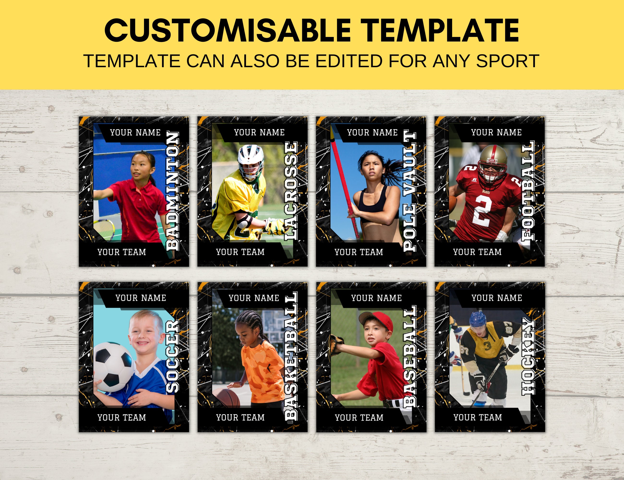 Editable Sports Card Template Custom Football Trading Card - Etsy