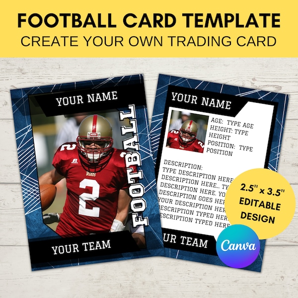 Custom Football Card - Etsy
