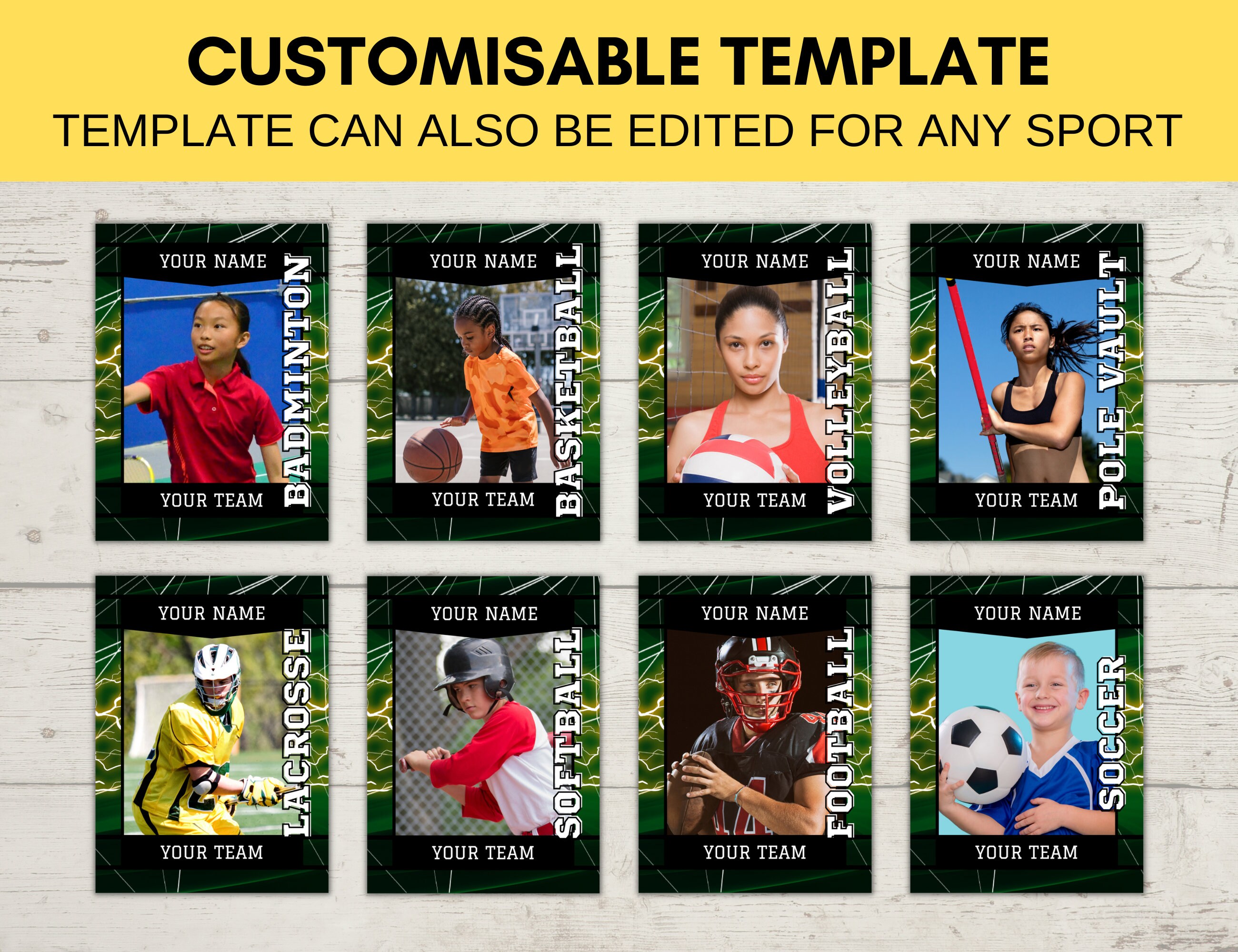 Editable Sports Card Template Custom Hockey Trading Card - Etsy
