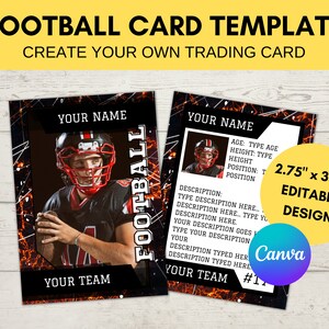Editable Sports Card Template Custom Football Trading Card - Etsy
