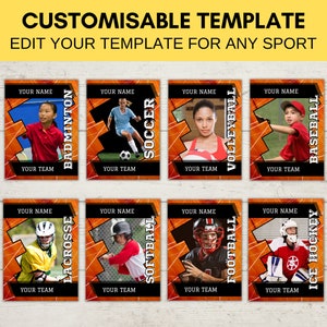 Editable Sport Card Template | Custom Basketball Trading Card Printable ...