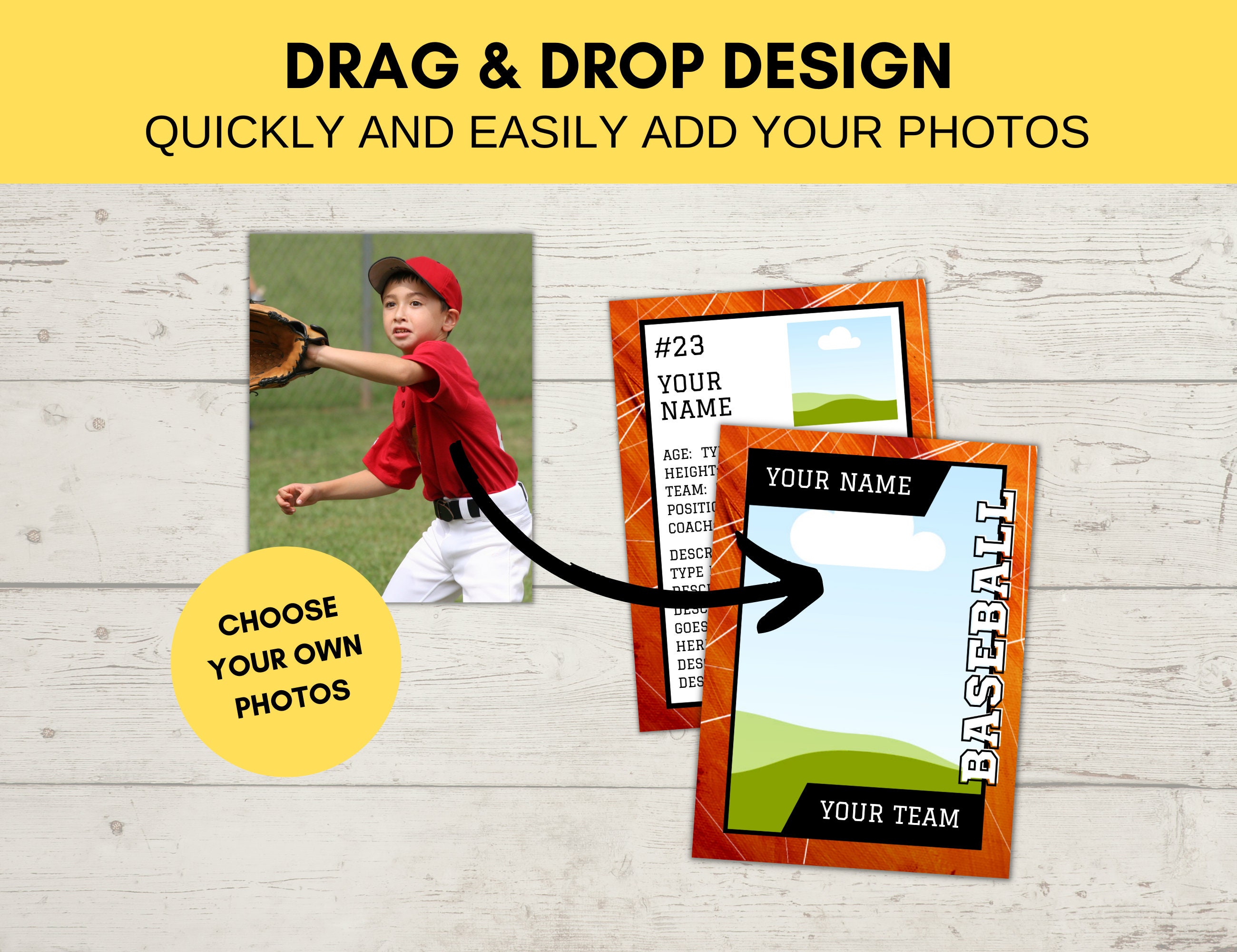 Editable Sports Card Template Custom Baseball Trading Card Printable ...