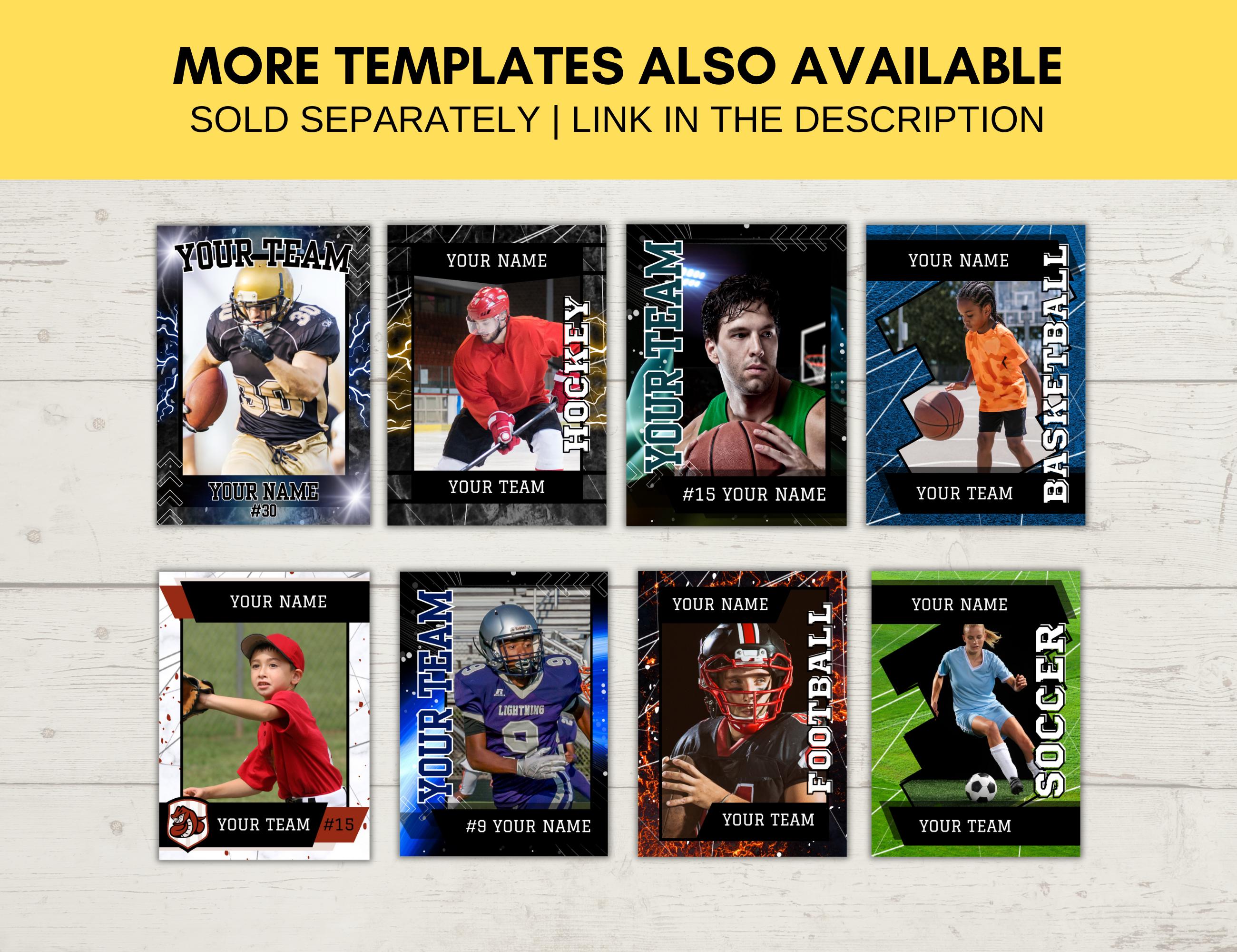 Editable Sports Card Template | Custom Baseball Trading Card Printable ...