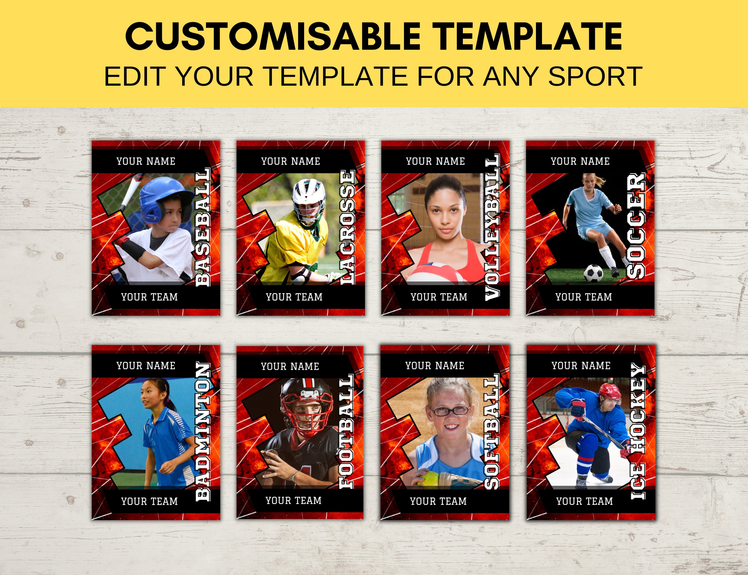 Editable Sport Card Template Custom Basketball Trading Card Printable ...