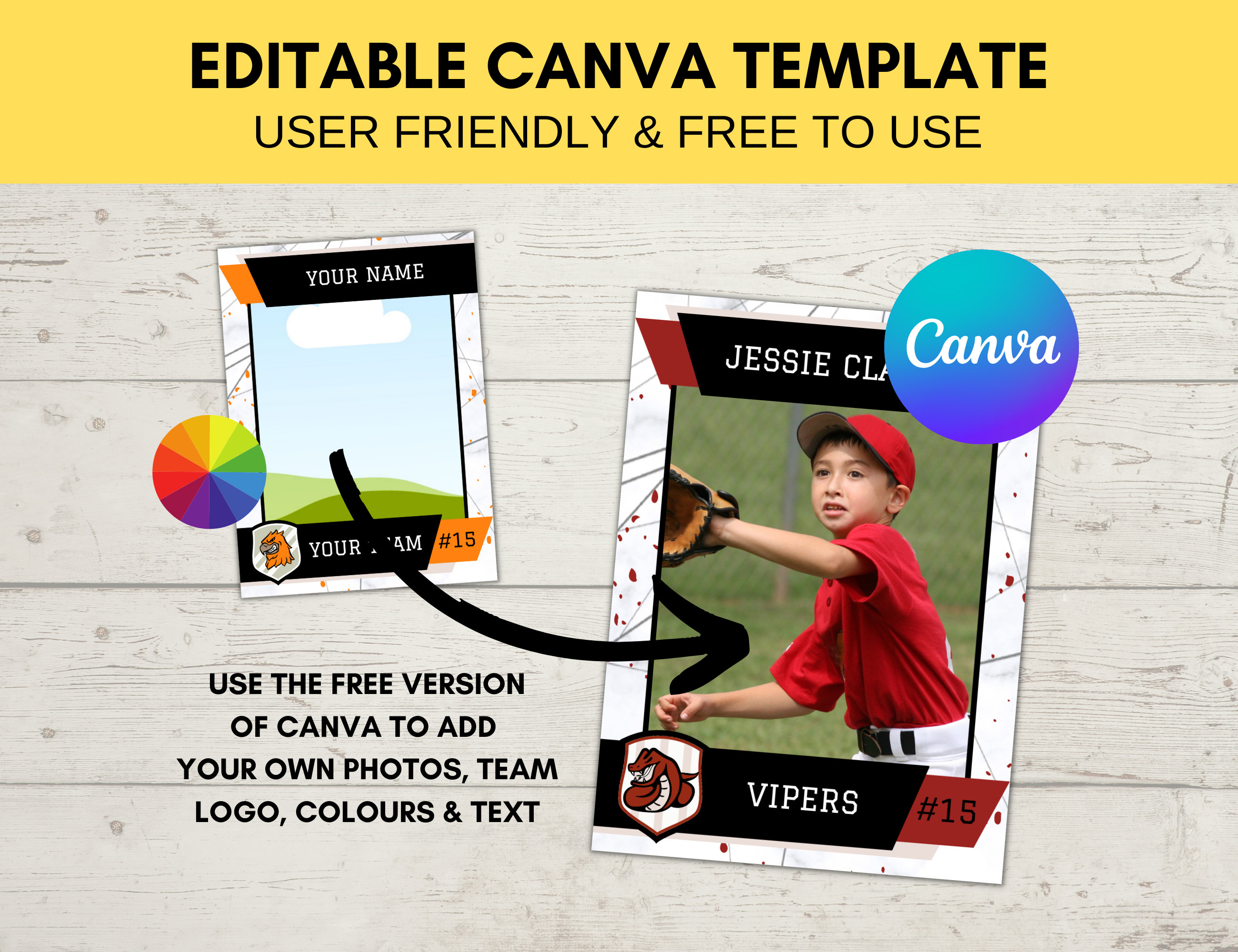 Editable Sports Card Template | Custom Trading Card Printable | Create ...