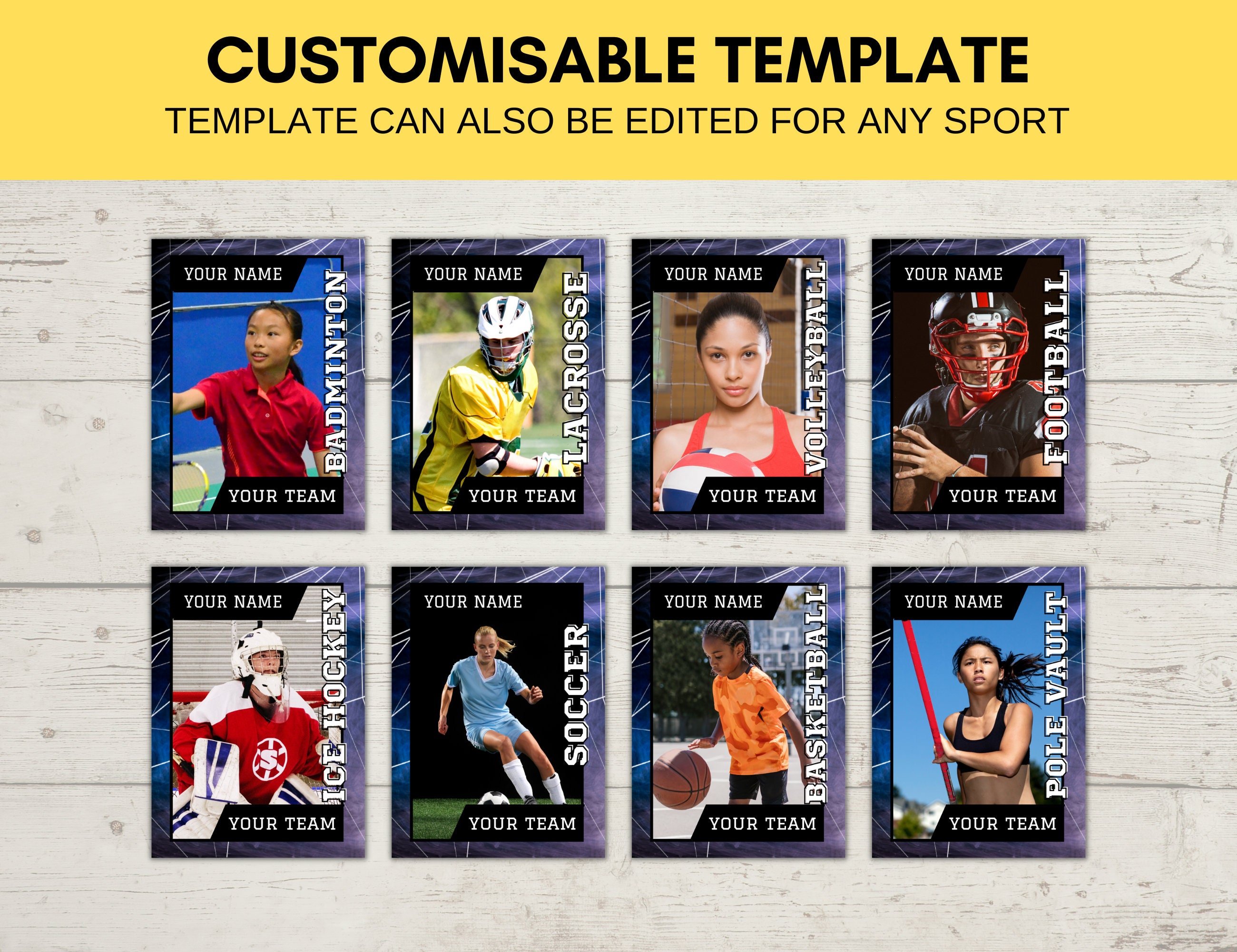 Editable Sports Card Template Custom Baseball Trading Card Printable ...