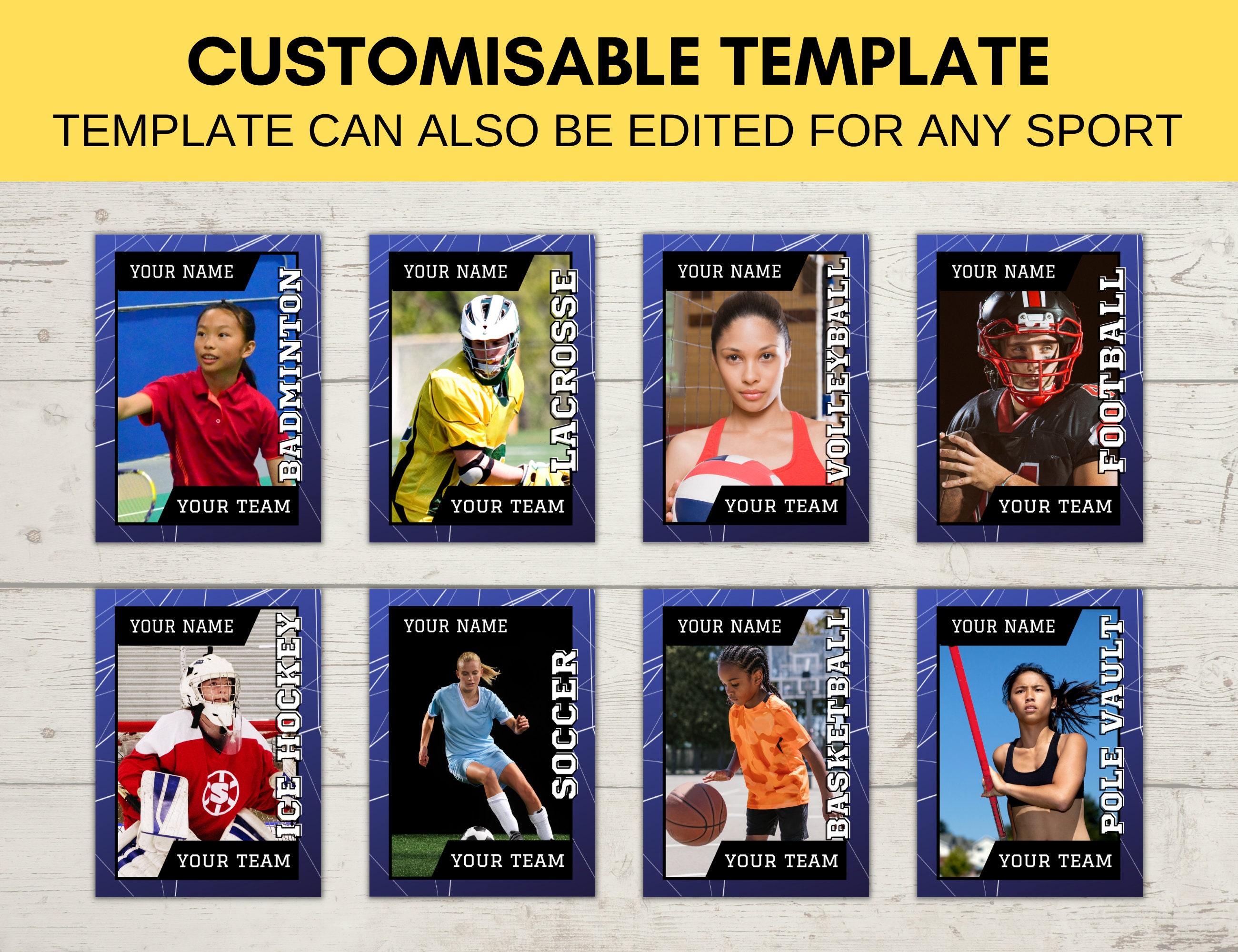 Editable Sports Card Template Custom Baseball Trading Card - Etsy