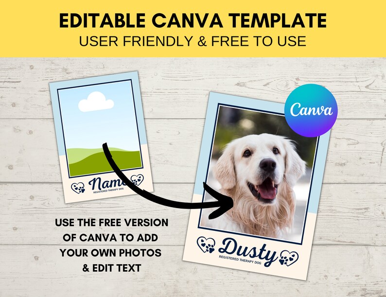 Editable Therapy Pet Trading Card Template Custom Trading Card ...