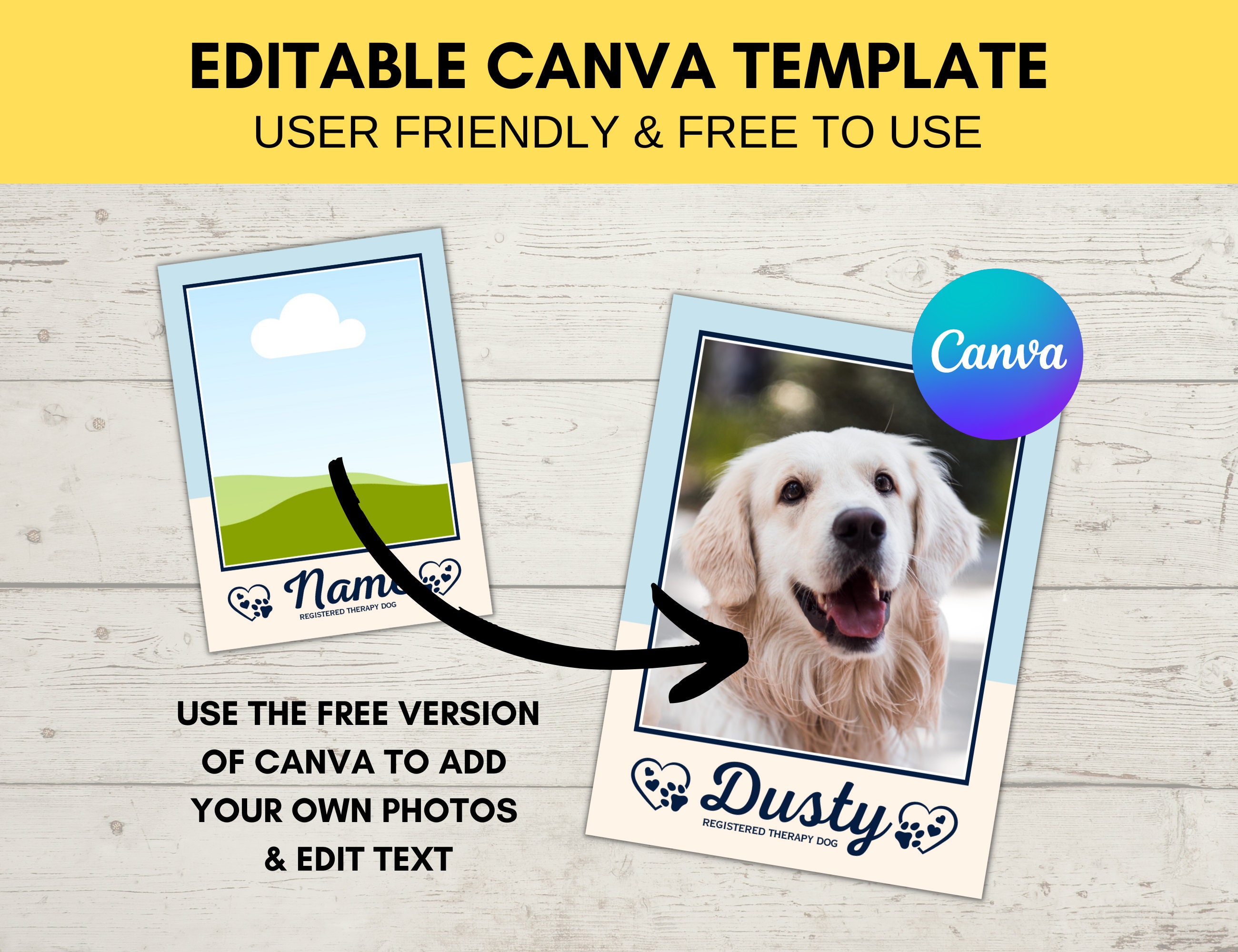 Editable Therapy Pet Trading Card Template Custom Trading Card ...