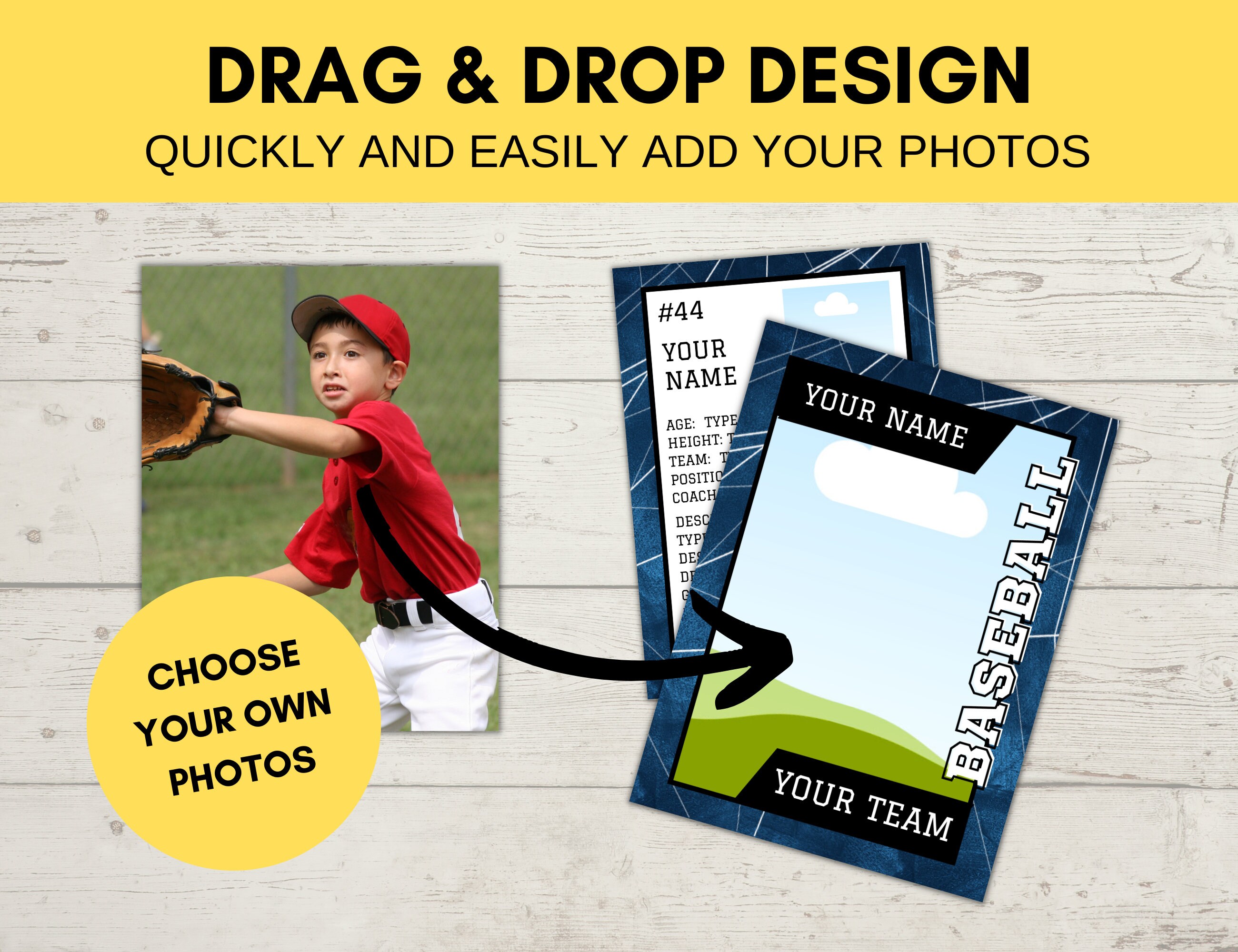 Editable Sports Card Template Custom Baseball Trading Card - Etsy Australia