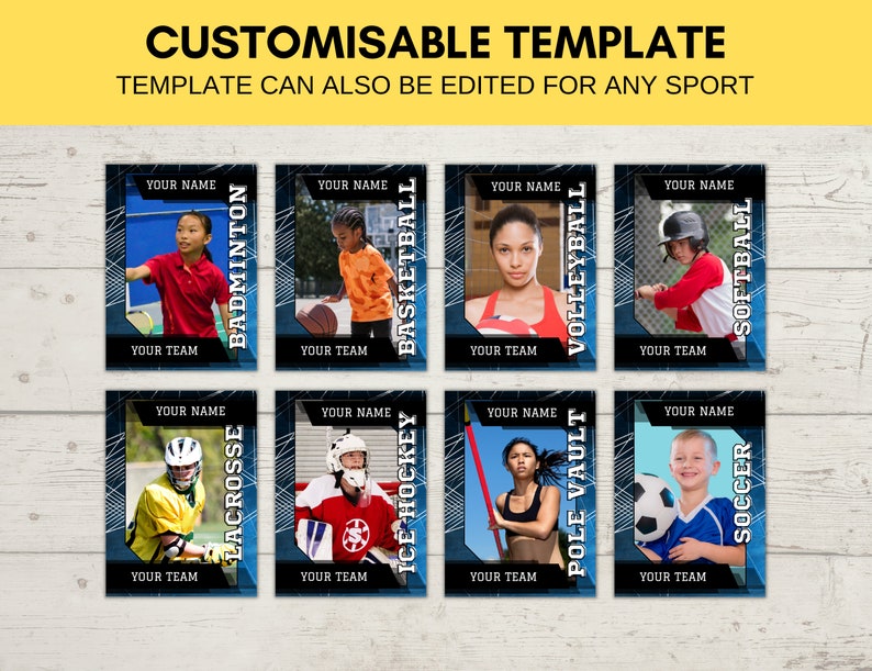 Editable Sports Card Template Custom Football Trading Card Printable ...
