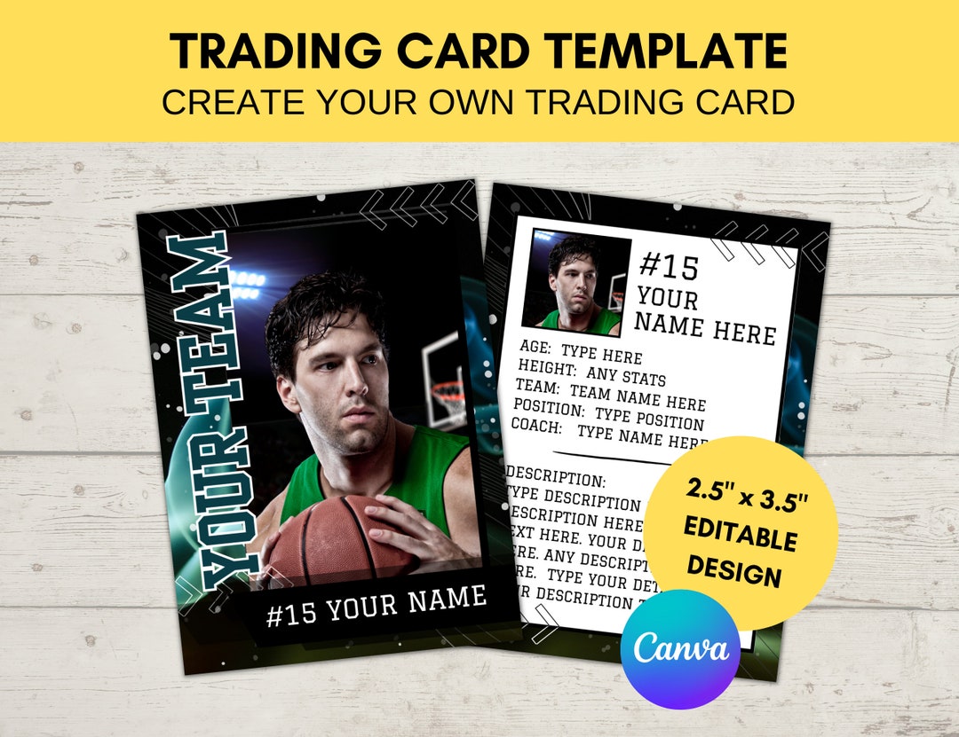 Editable Sports Card Template | Custom Basketball Trading Card ...