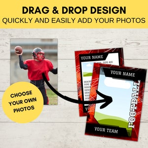 Editable Sports Card Template | Custom Football Trading Card Printable ...