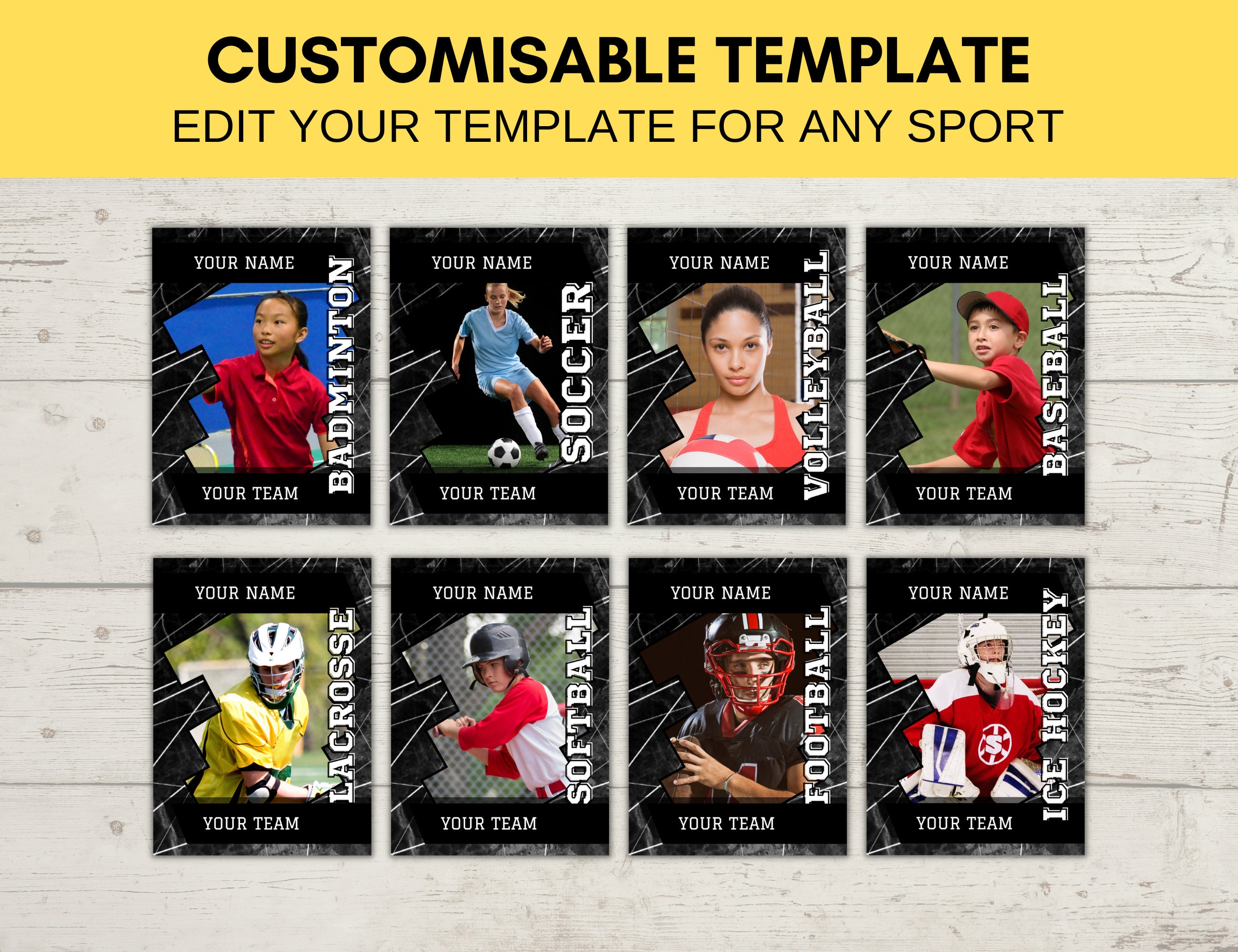 Editable Sport Card Template Custom Basketball Trading Card Printable ...