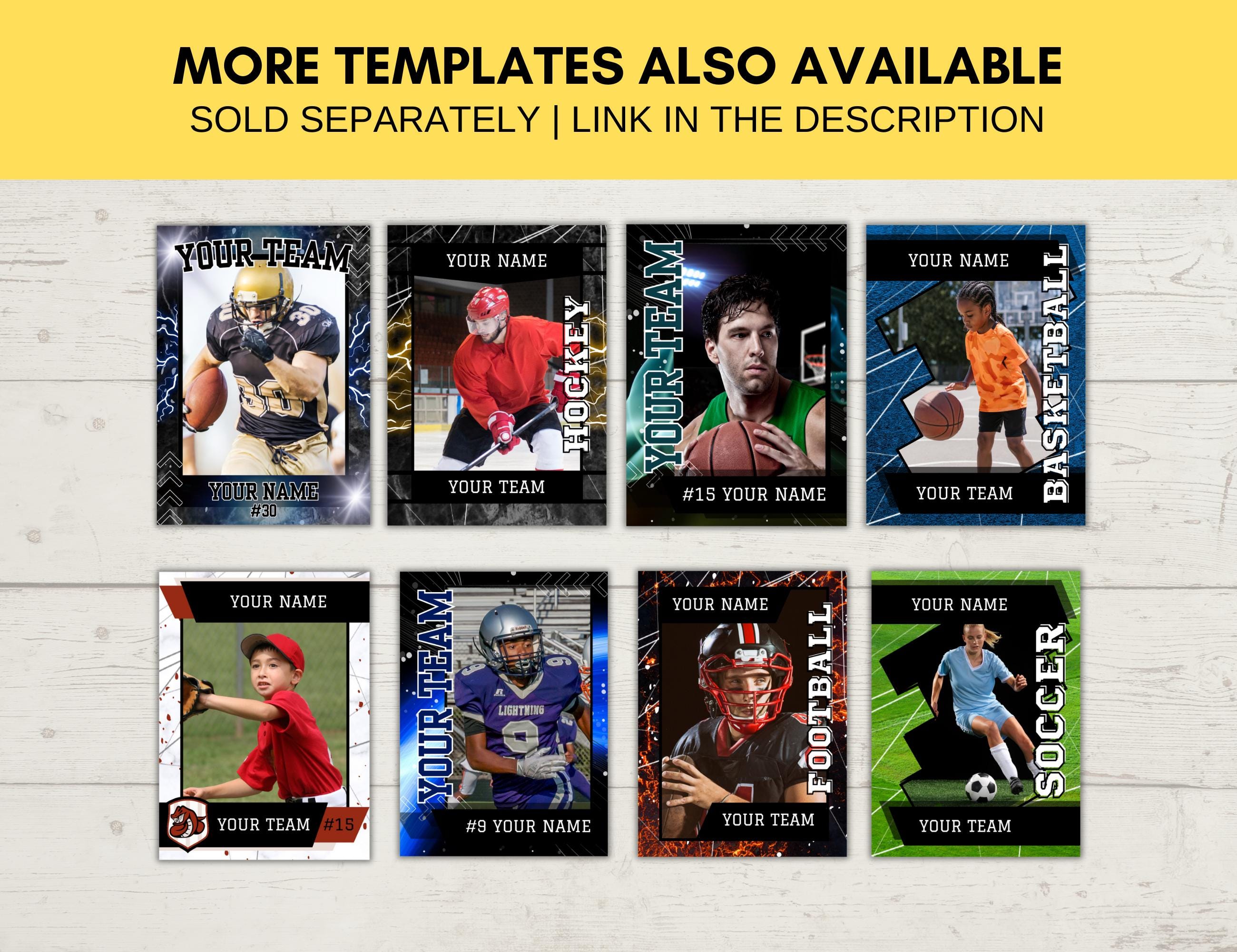 Editable Sports Card Template | Custom Hockey Trading Card Printable ...