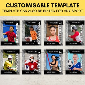Editable Sports Card Template | Custom Football Trading Card Printable ...