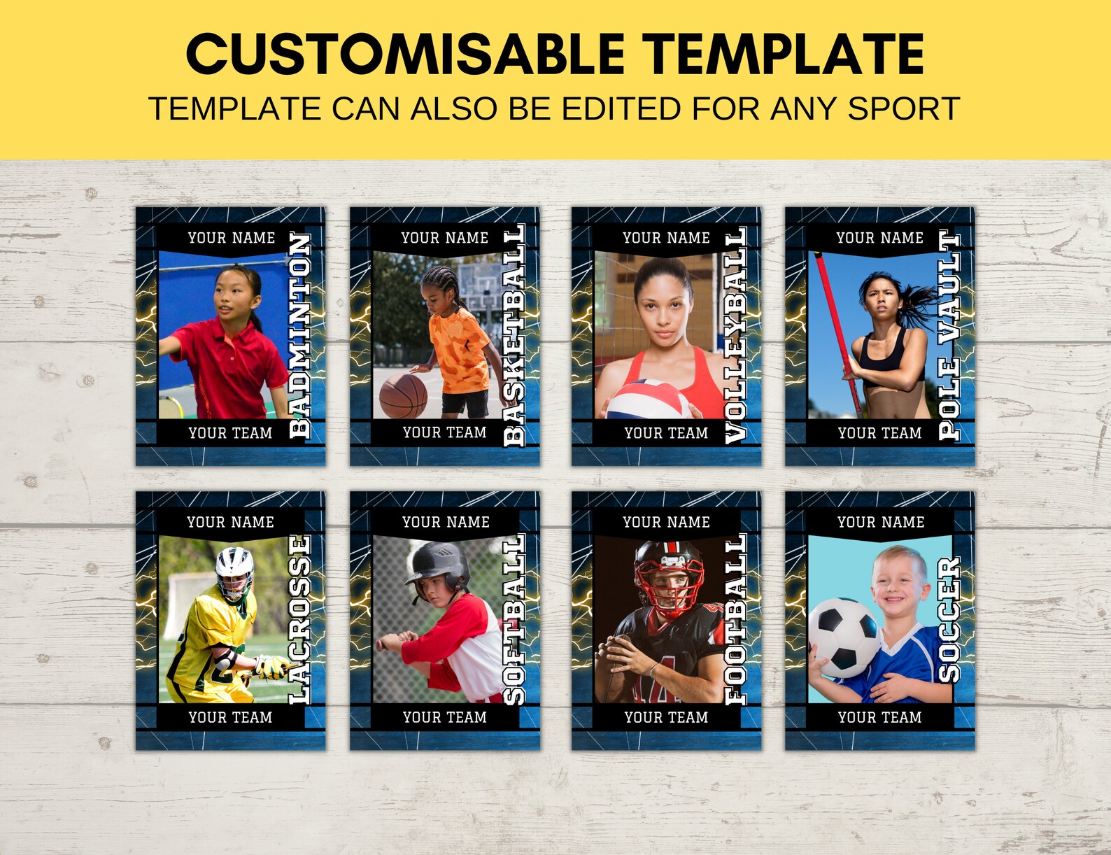 Editable Sports Card Template Custom Hockey Trading Card - Etsy