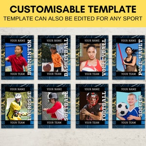 Editable Sports Card Template | Custom Hockey Trading Card Printable ...