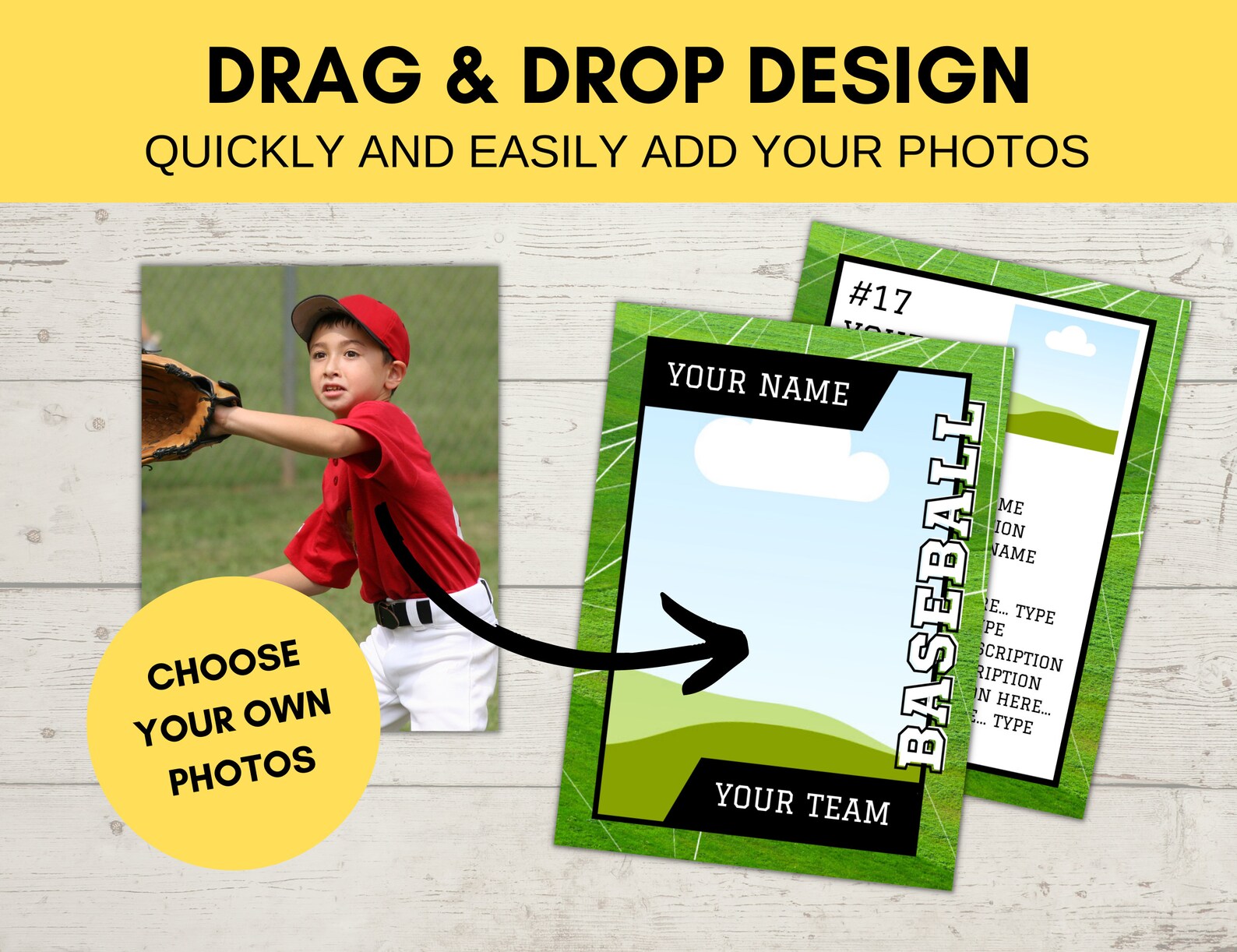 Editable Sports Card Template Custom Baseball Trading Card | Etsy