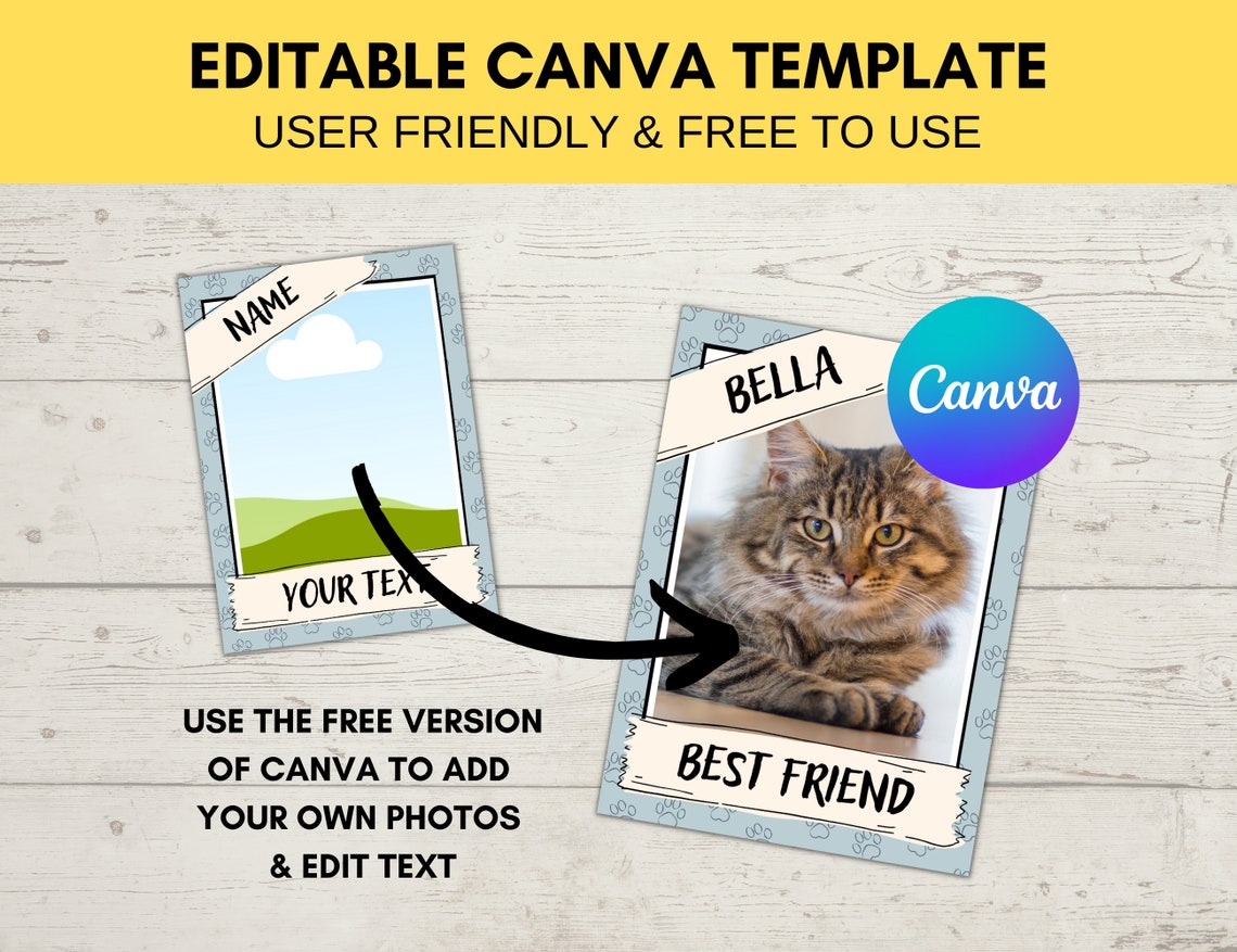 Editable Pet Trading Card Template Custom Trading Card Printable Create ...