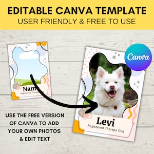 Editable Therapy Pet Trading Card Template | Custom Trading Card ...