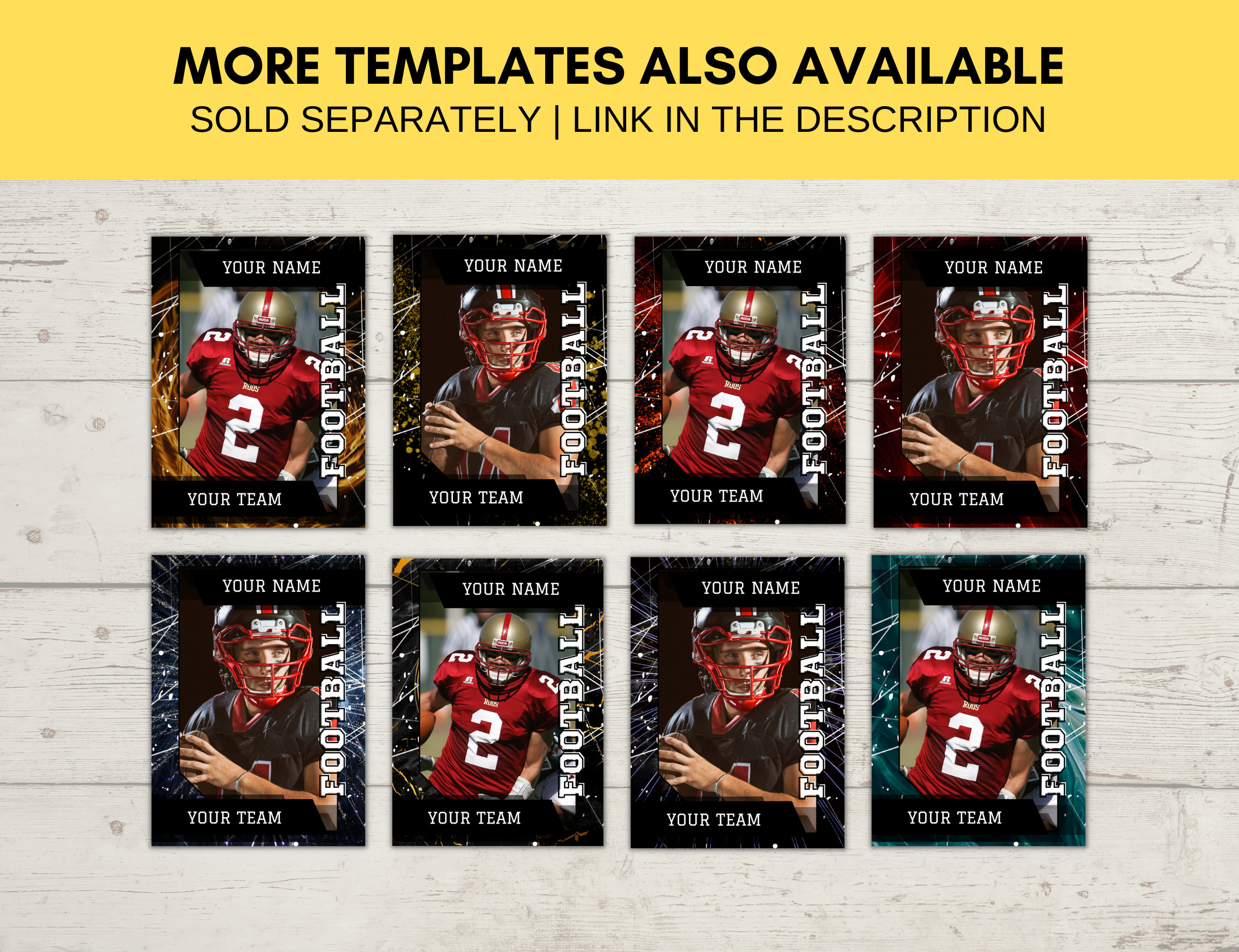 Editable Sports Card Template Custom Football Trading Card Printable ...