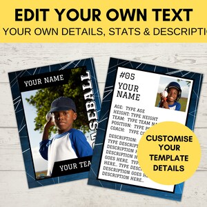 Editable Sports Card Template Custom Baseball Trading Card - Etsy