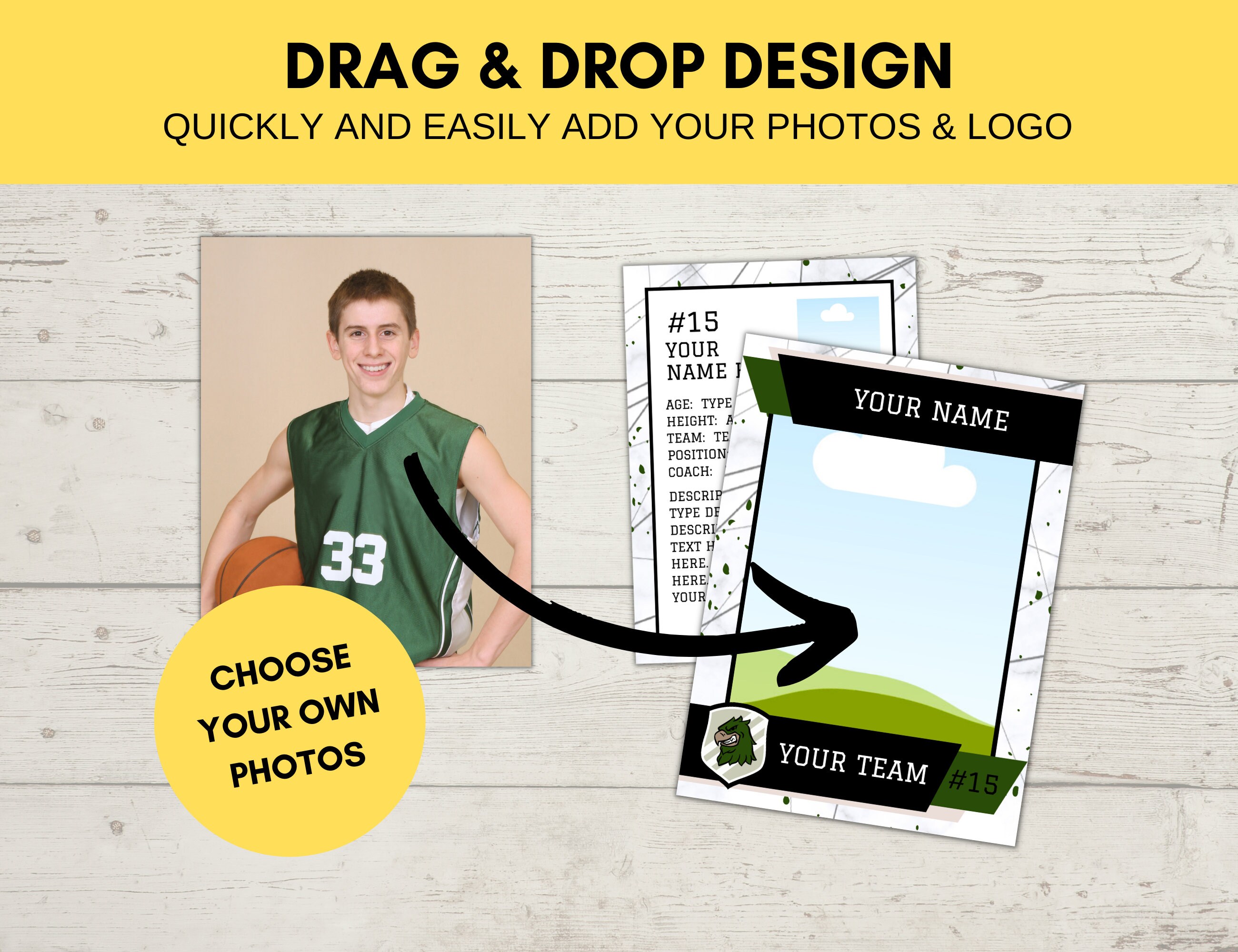 Editable Sports Card Template Custom Basketball Trading Card Printable ...