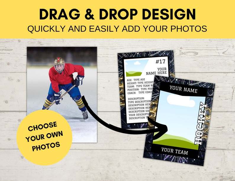 Editable Sports Card Template Custom Hockey Trading Card - Etsy