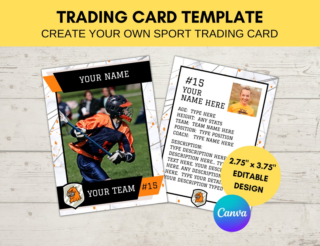 Editable Sports Card Template Custom Trading Card (Instant Download) - Etsy