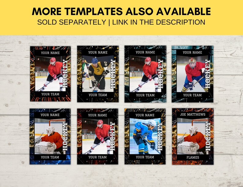 Editable Sports Card Template Custom Hockey Trading Card Printable ...