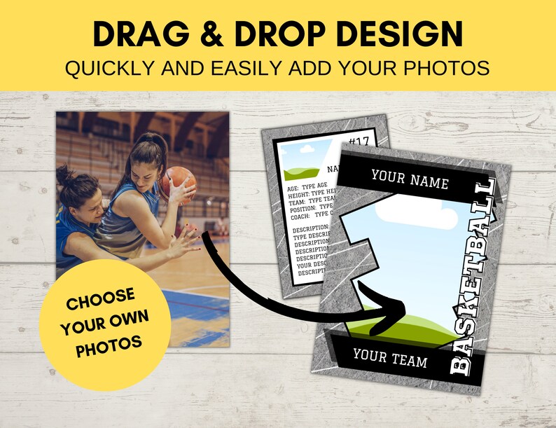 Editable Sport Card Template Custom Basketball Trading Card - Etsy