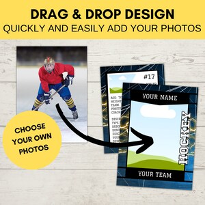 Editable Sports Card Template | Custom Hockey Trading Card Printable ...